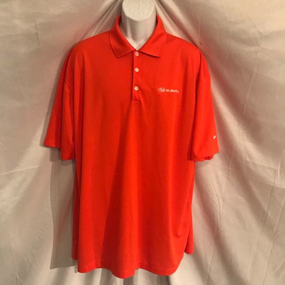 Nike | Shirts | Nike Subaru Activewear Athletic Sport Cut Polo Shirt ...